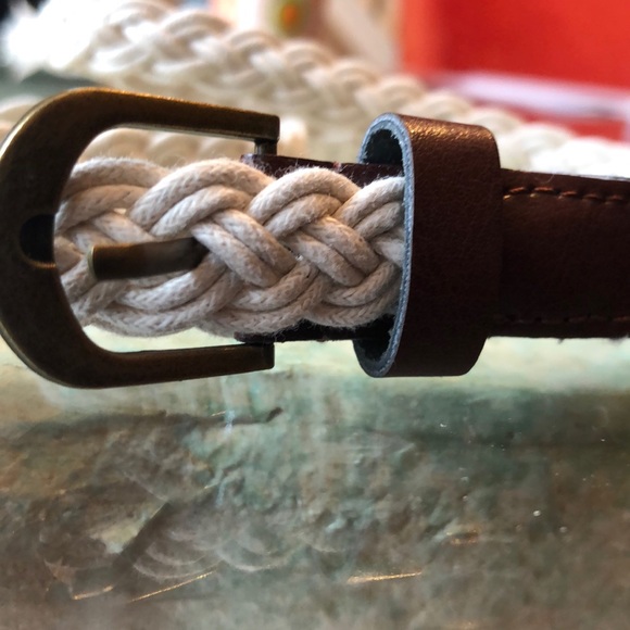 Unknown | Accessories | Braided Rope And Brown Leather Belt | Poshmark